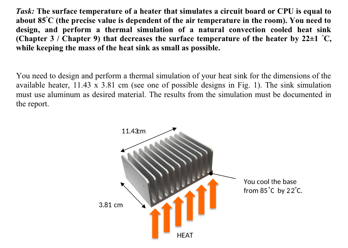 Solved Task: The surface temperature of a heater that | Chegg.com