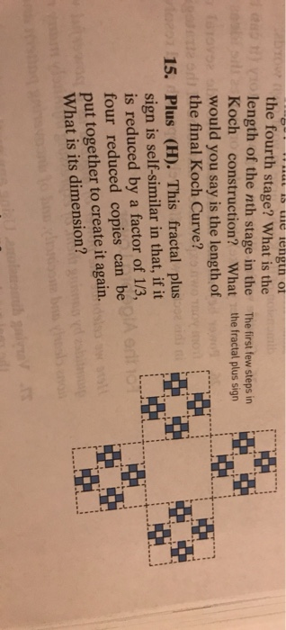 The first few steps in the fractal plus sign o "mut | Chegg.com