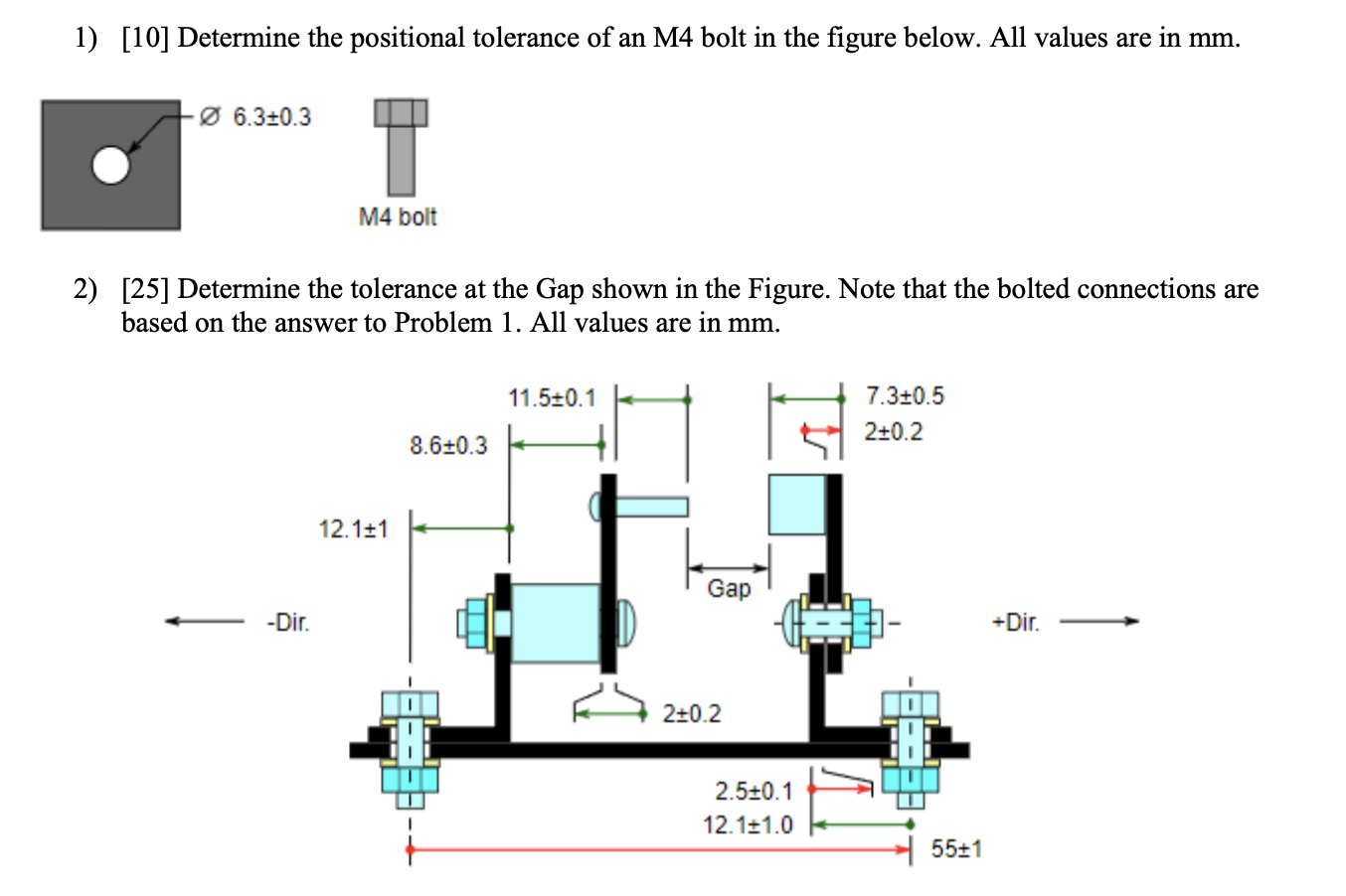Solved [10] ﻿Determine the positional tolerance of an M4 | Chegg.com