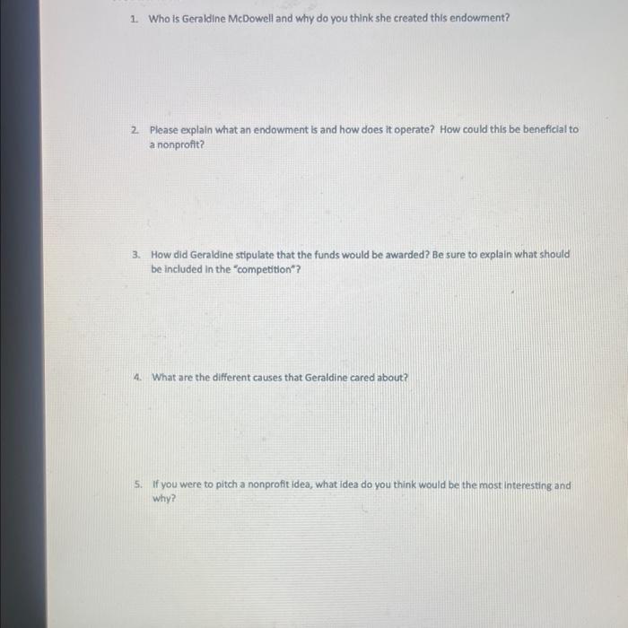 1. Who is Geraldine MeDowell and why do you think she | Chegg.com