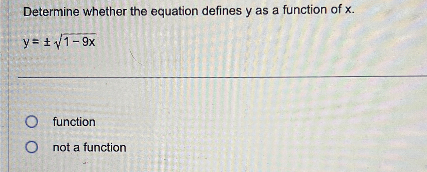 Solved Determine Whether The Equation Defines Y ﻿as A