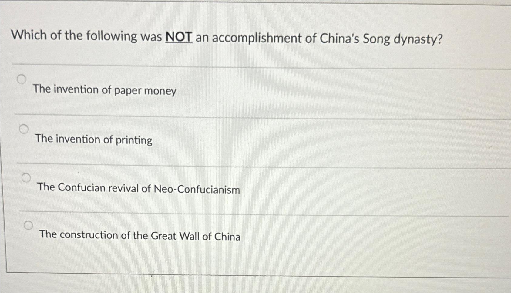 Solved Which of the following was NOT an accomplishment of | Chegg.com