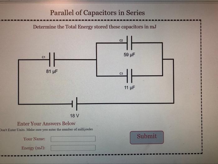 Solved Parallel of Capacitors in Series Determine the Total | Chegg.com