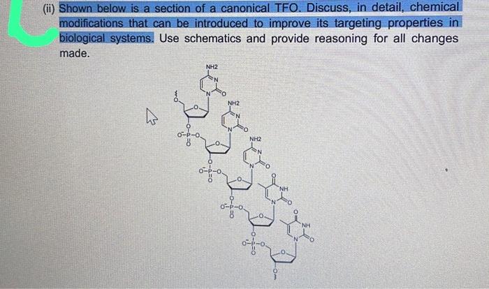 Solved (ii) Shown below is a section of a canonical TFO. | Chegg.com