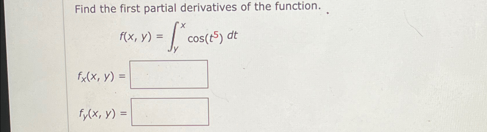 Solved Find the first partial derivatives of the | Chegg.com