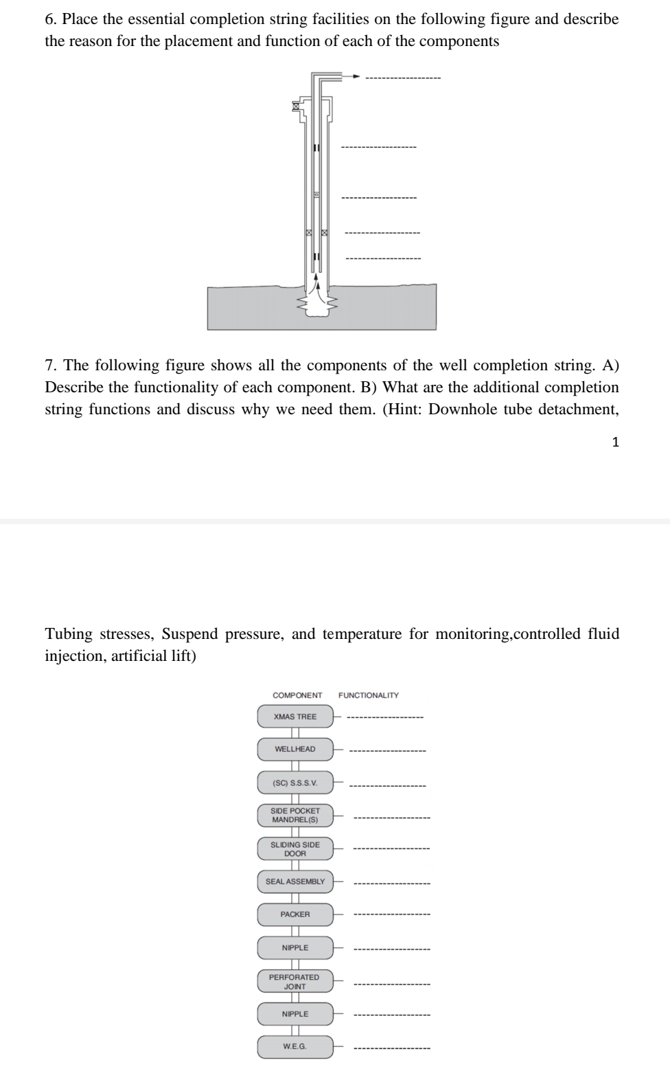 Solved Place the essential completion string facilities on | Chegg.com