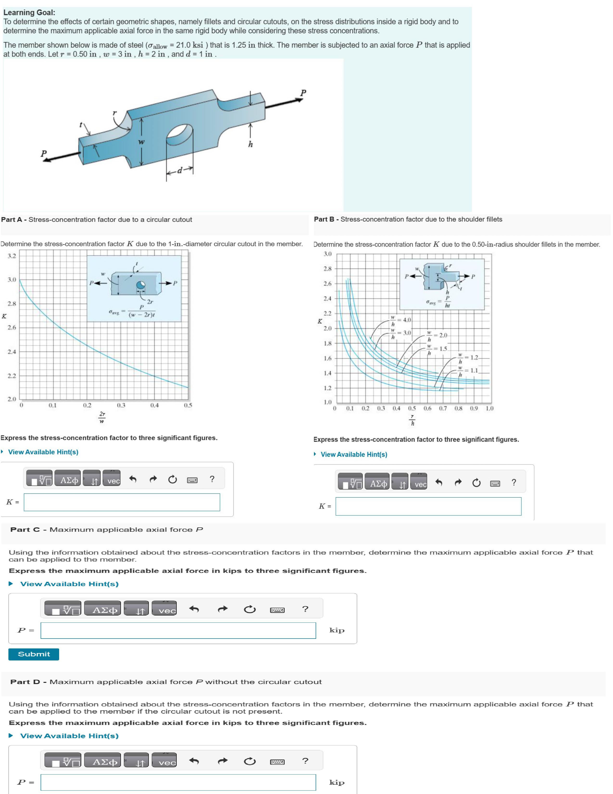 Solved Part C - ﻿Maximum applicable axial force PUsing the | Chegg.com