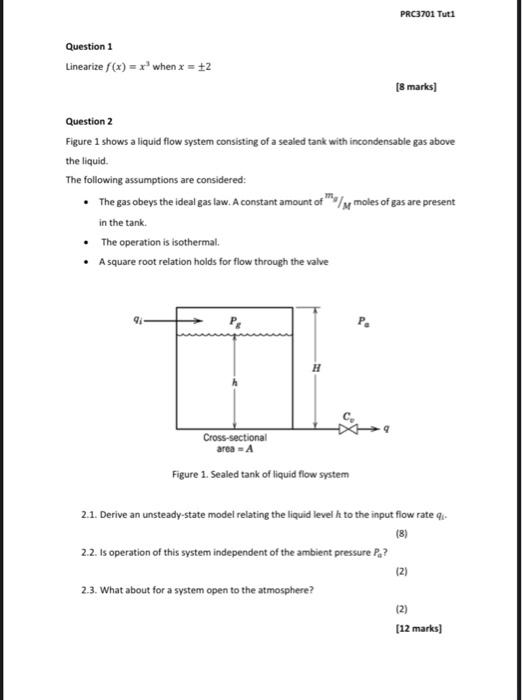 Solved Question 1 Linearize f(x)=x3 when x=±2 [8 marks] | Chegg.com