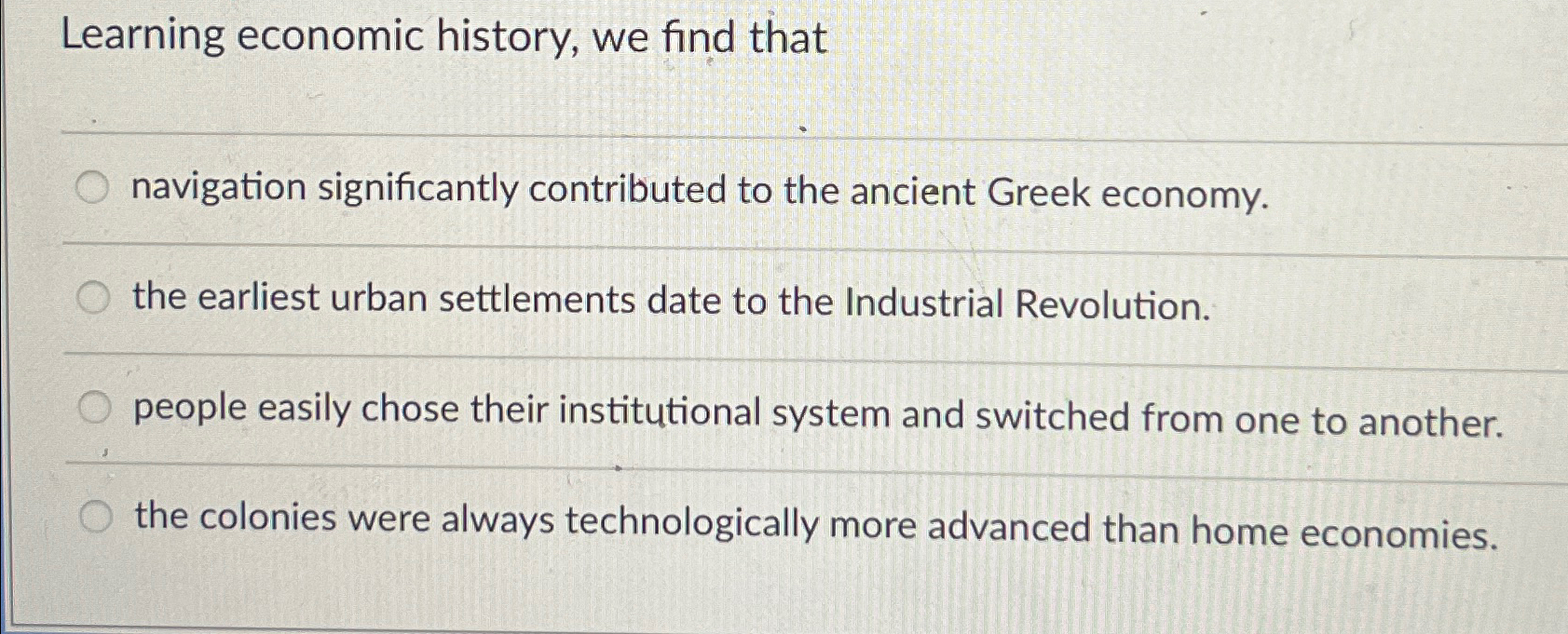 Solved Learning economic history, we find thatnavigation | Chegg.com