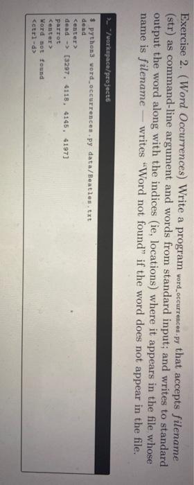 Exercise 2. (Word Occurrences) Write a program | Chegg.com