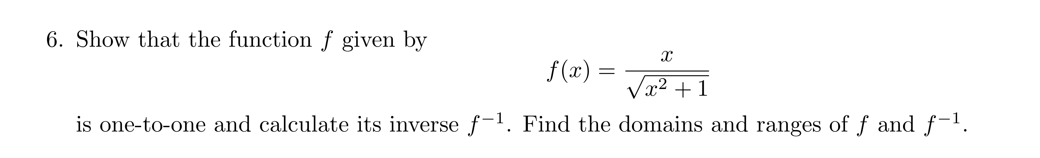 Solved Show that the function f ﻿given byf(x)=xx2+12is | Chegg.com