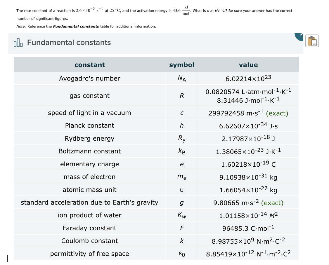 Solved The rate constant of a reaction is 2.6×10-3s-1 ﻿at | Chegg.com