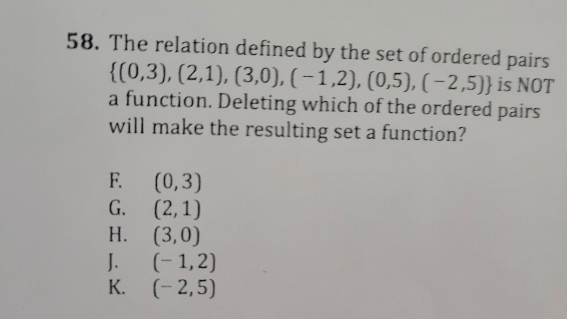 Solved The relation defined by the set of ordered pairs | Chegg.com