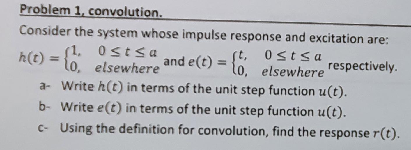 Solved Ht T Elsewhere Problem 1 Convolution Consider 6167
