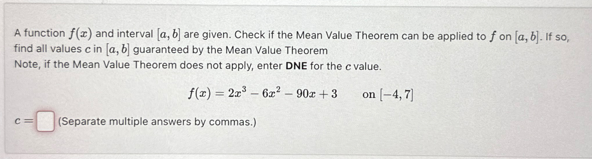 Solved A function f(x) ﻿and interval a,b ﻿are given. Check | Chegg.com