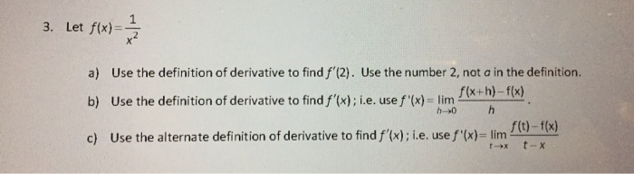 Solved 3. Let fx) = a) Use the definition of derivative to | Chegg.com