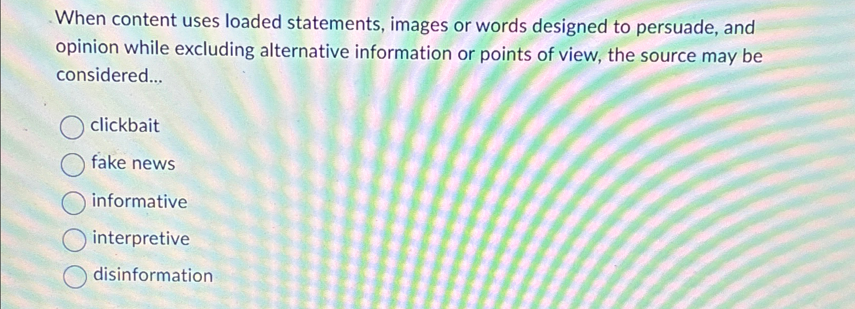 Solved When content uses loaded statements, images or words | Chegg.com