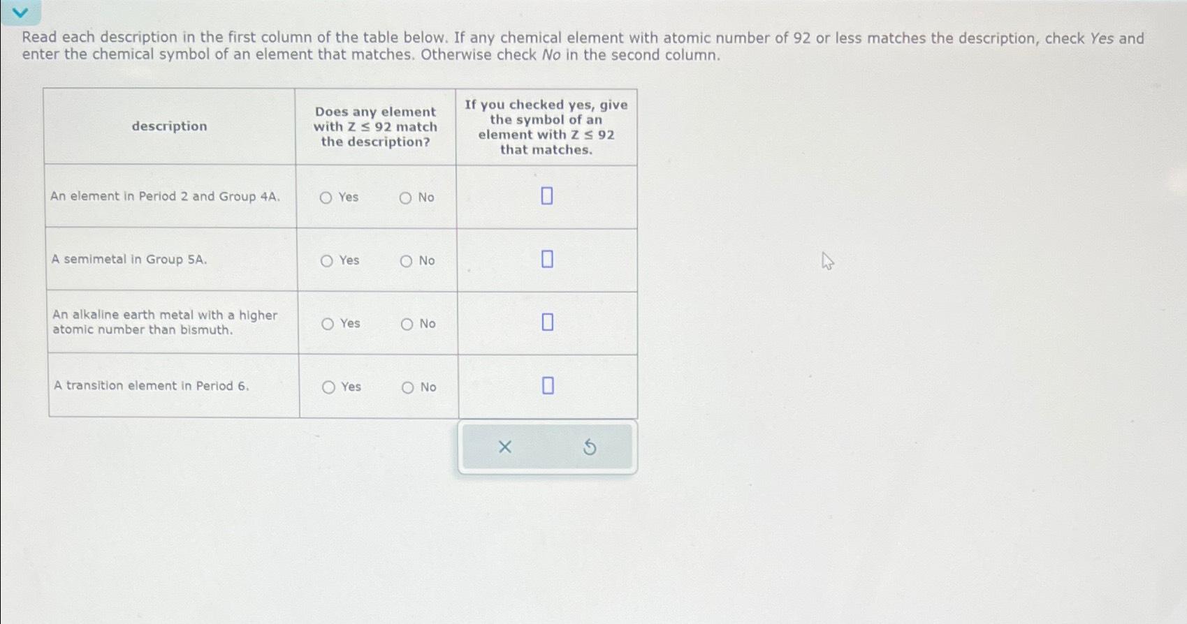 Solved Read each description in the first column of the | Chegg.com