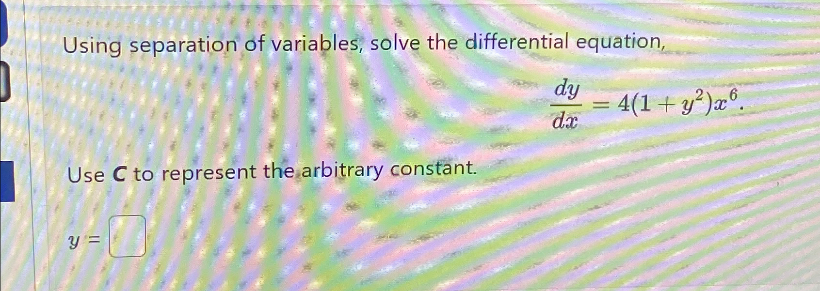 Solved Using separation of variables, solve the differential | Chegg.com