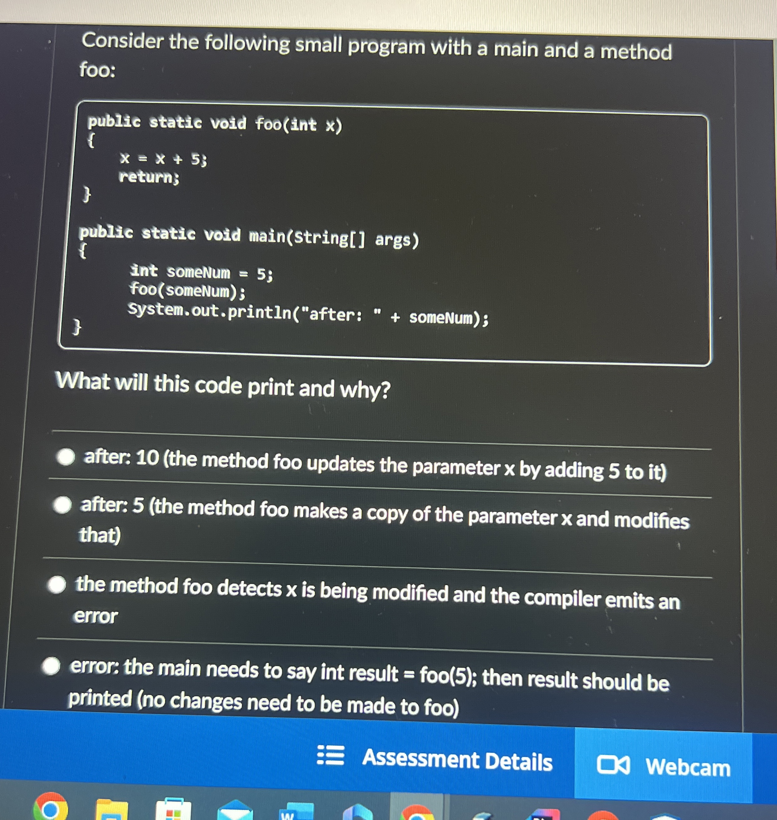 High Quality SOLUTION Consider the following small program with a main and | Chegg.com