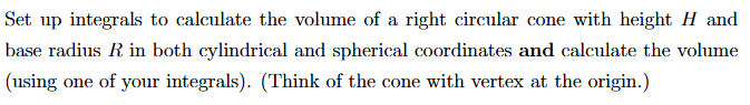 Solved Set up integrals to calculate the volume of a right | Chegg.com