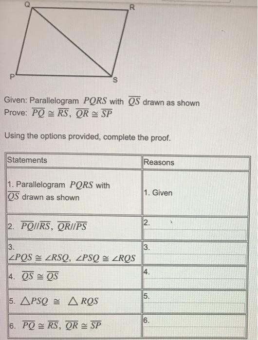 solved-q-r-s-given-parallelogram-pqrs-with-qs-drawn-as-chegg