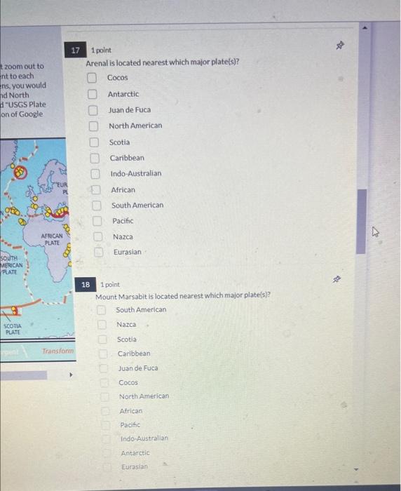 Solved Relating to Plate Tectonics Voleano Acedo is located | Chegg.com