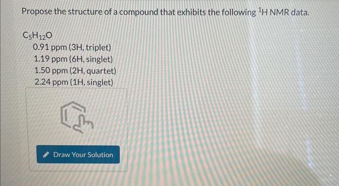 Solved Propose the structure of a compound that exhibits the | Chegg.com