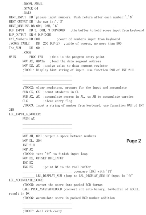 Programming In Assembly Language Please Write A