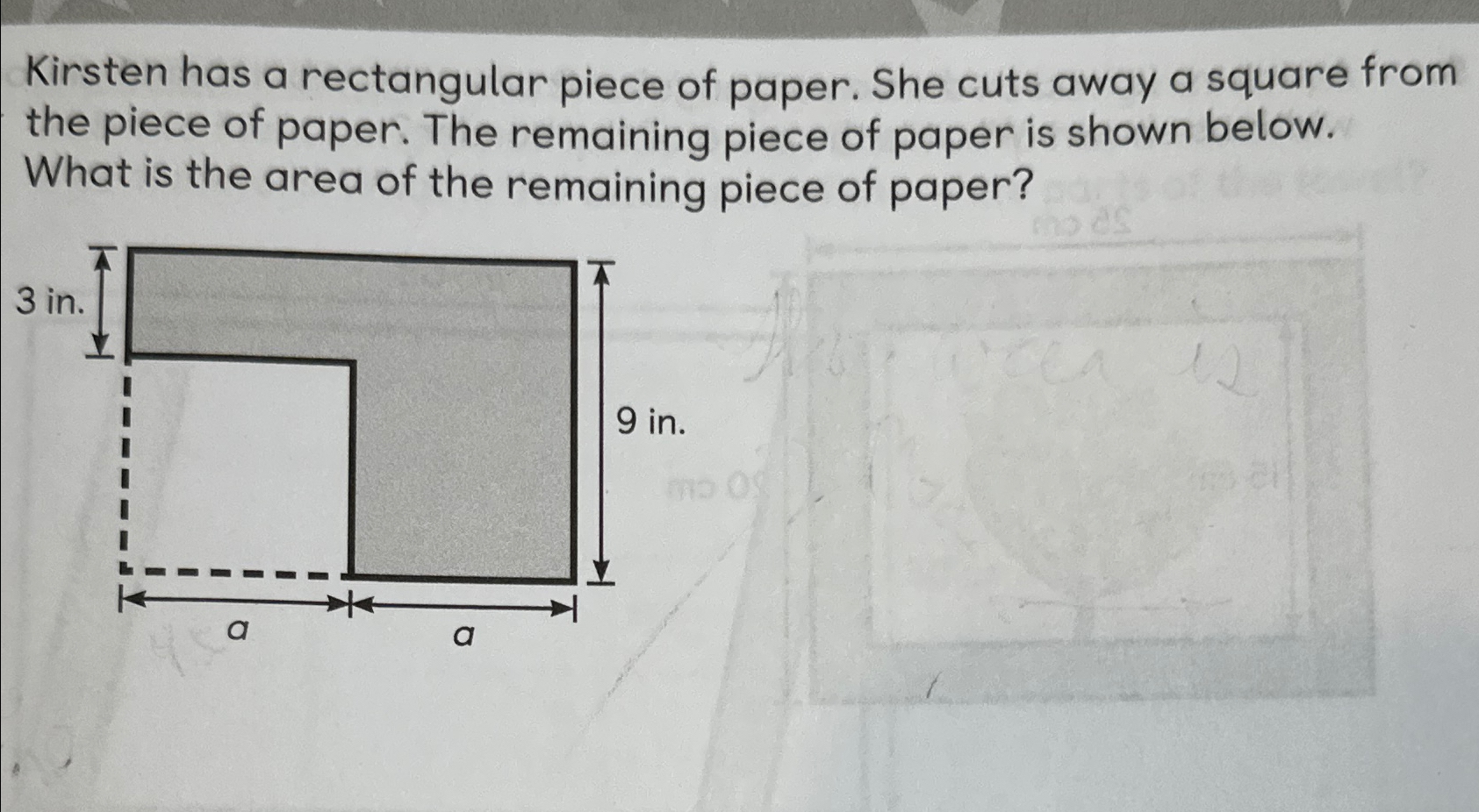 Solved Kirsten has a rectangular piece of paper. She cuts | Chegg.com