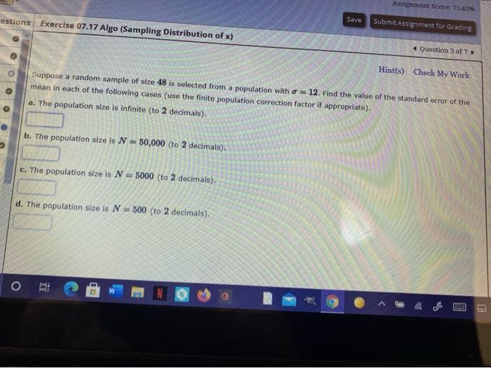 Solved Assignment Score: 71429 estions Save Exercise 07.17 | Chegg.com