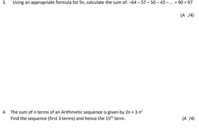 Solved this is MCR3U, sequence and series, please show the | Chegg.com