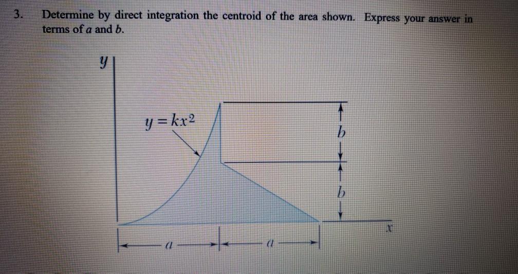Solved Determine by direct integration the centroid of the | Chegg.com