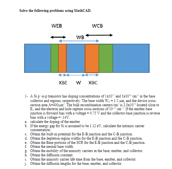 Solve the following problems using MathCAD.1- ﻿A Si | Chegg.com