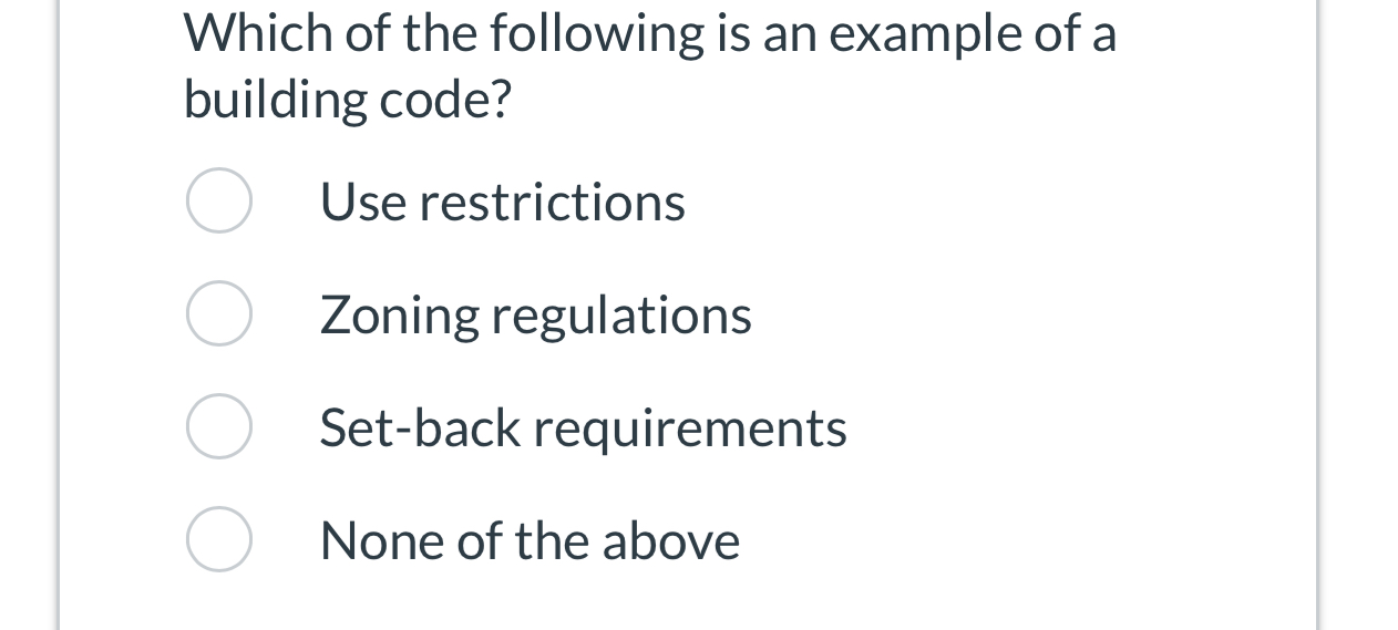 Solved Which of the following is an example of a building | Chegg.com