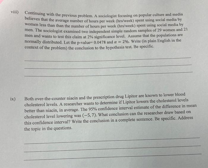 Solved Continuing with the previous problem. A sociologist | Chegg.com