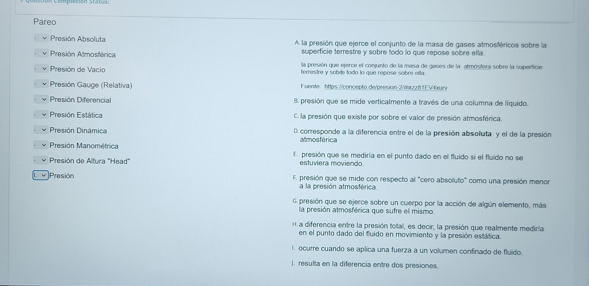 Solved A. la presión que ejerce el conjunto de la masa de | Chegg.com