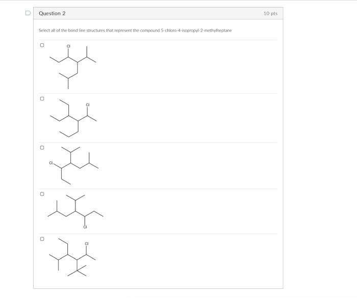 Solved Seloct all of the bond line structures that represent | Chegg.com