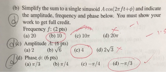 Solved 2. Sum of Sinusoids Consider the following sum of | Chegg.com