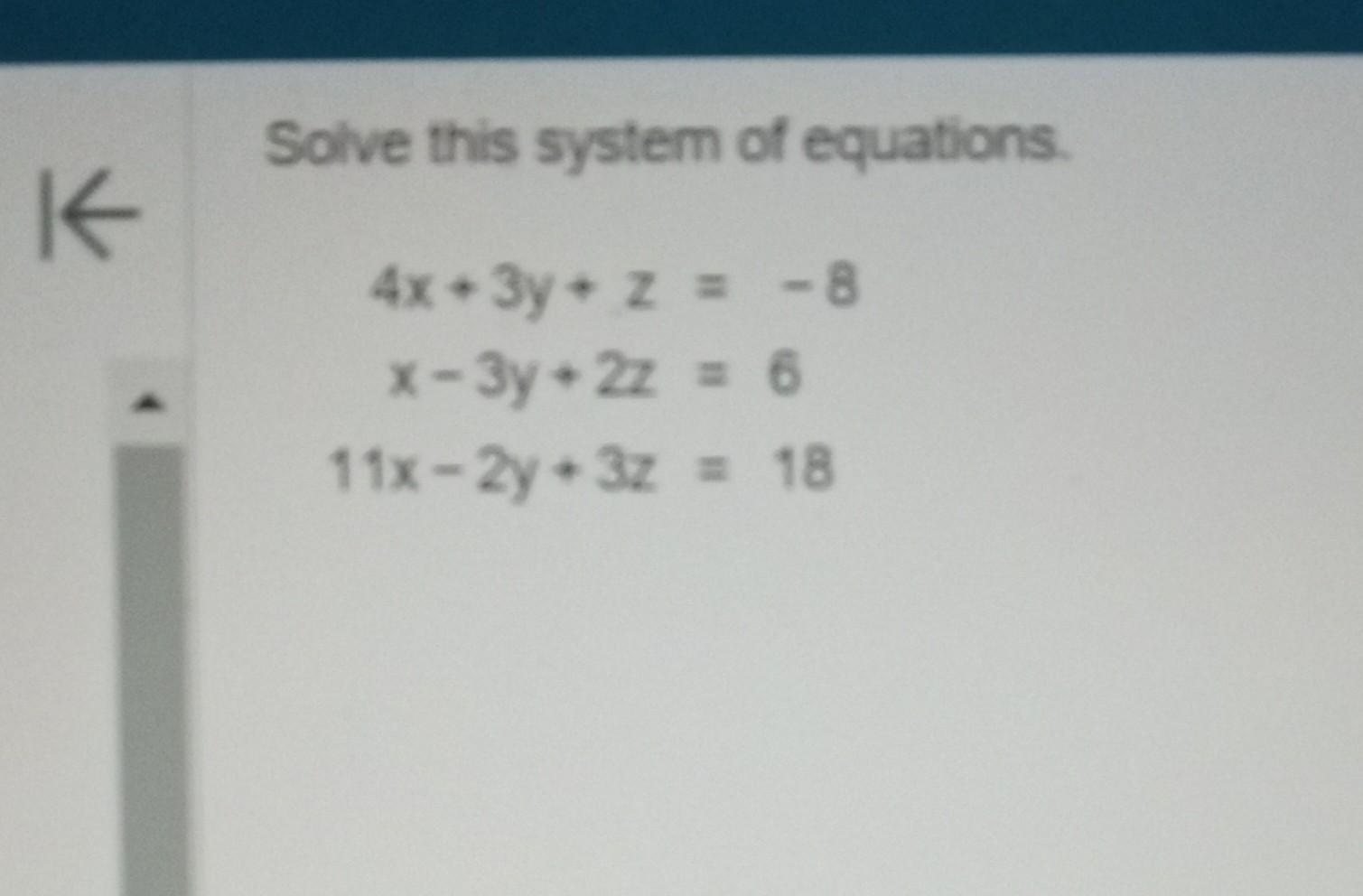 Solved Solve this system of equations. | Chegg.com