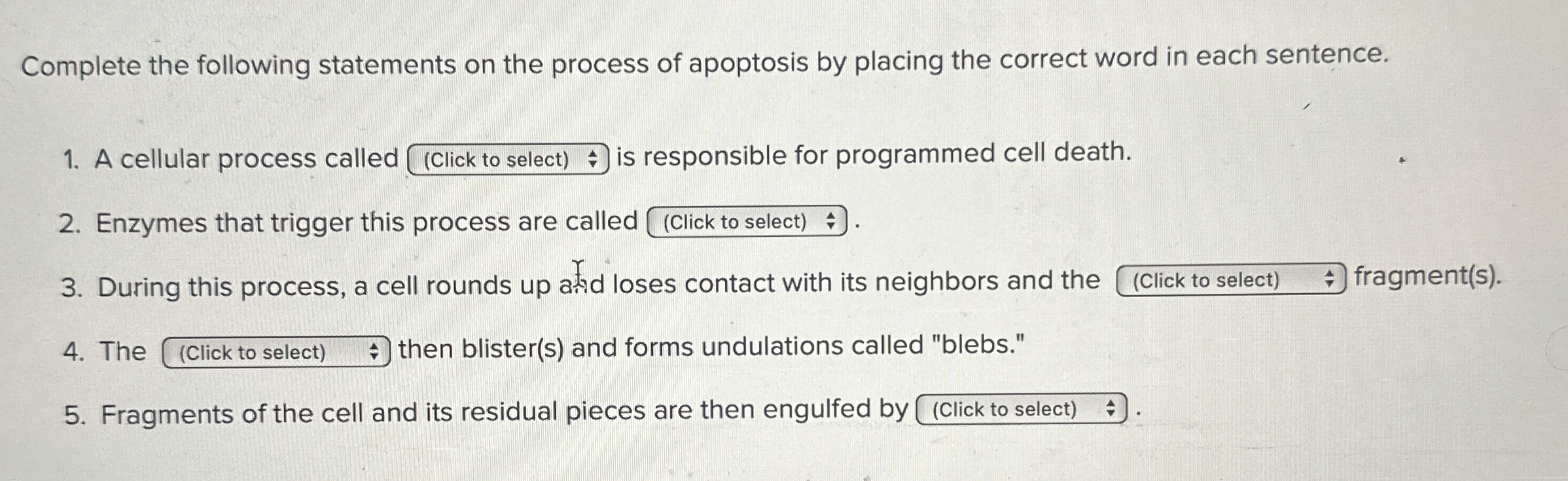 Solved Complete the following statements on the process of | Chegg.com