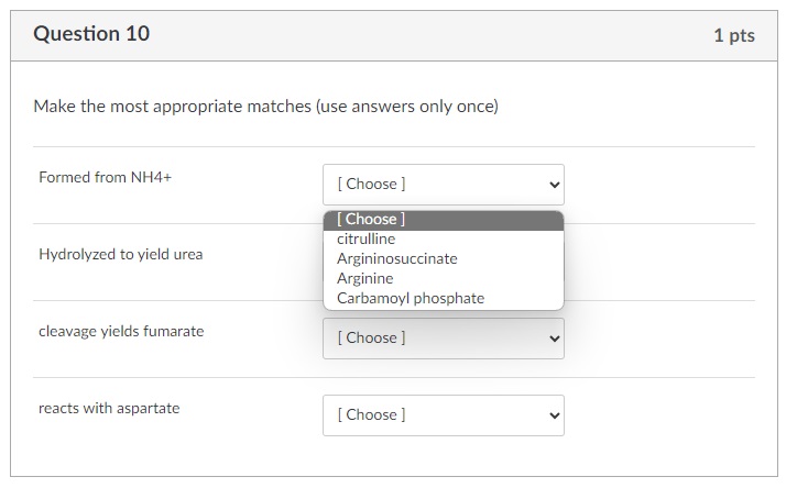 Solved Question 10Make the most appropriate matches (use | Chegg.com