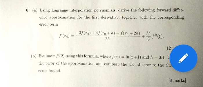 Solved 6 (a) Using Lagrange interpolation polynomials, | Chegg.com