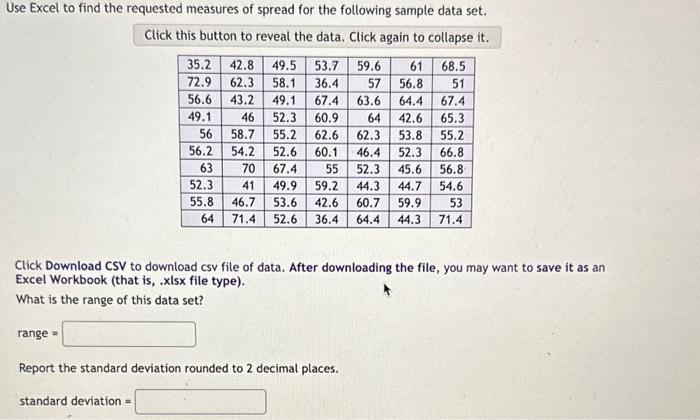 Solved Click this button to reveal the data. Click again to | Chegg.com