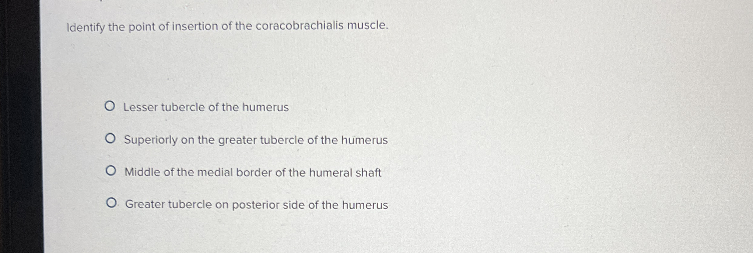 Solved Identify the point of insertion of the | Chegg.com