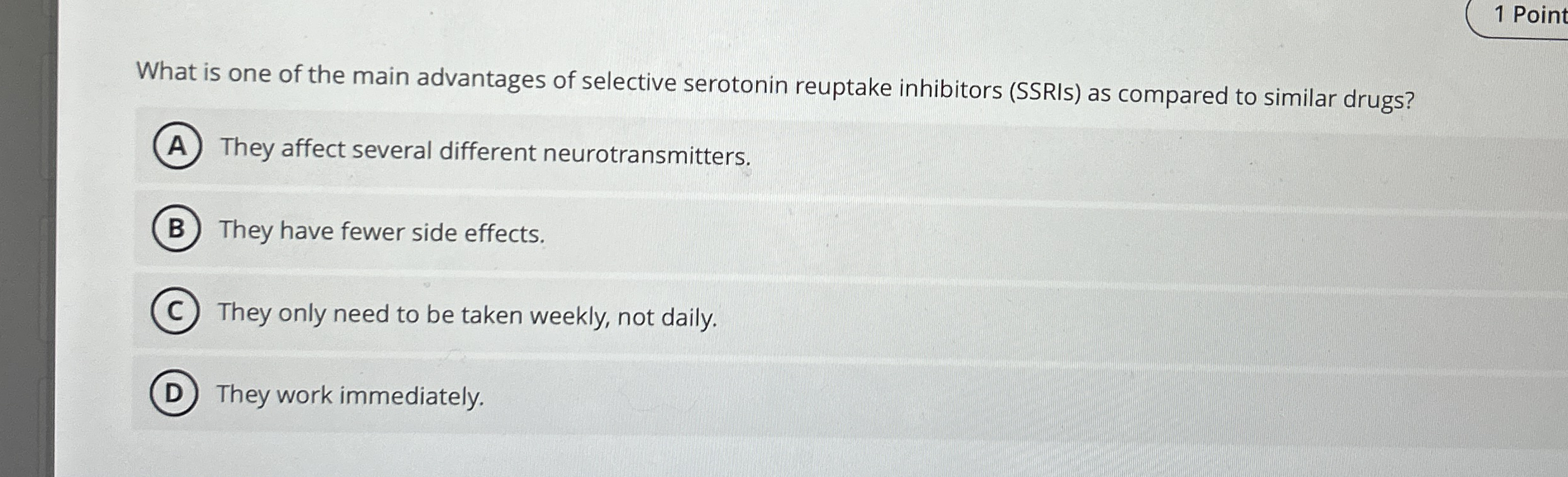 Solved 1 ﻿PointWhat is one of the main advantages of | Chegg.com