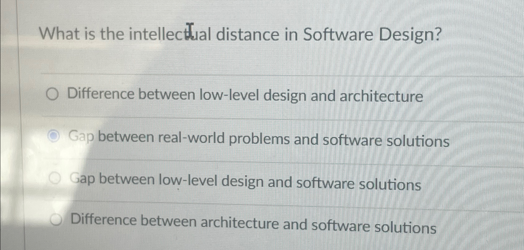 Solved What is the intellectual distance in Software | Chegg.com