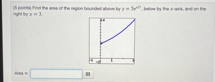 Solved ( 5 points) Find the area of the region bounded above | Chegg.com