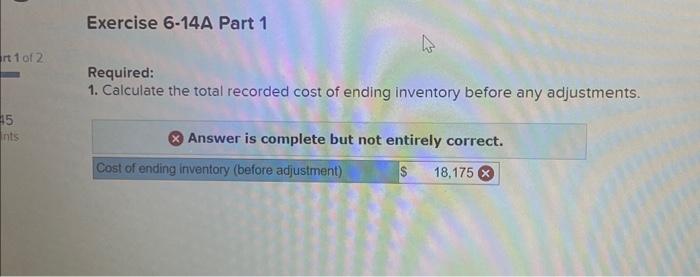 Solved Required information Exercise 6-14A Calculate | Chegg.com