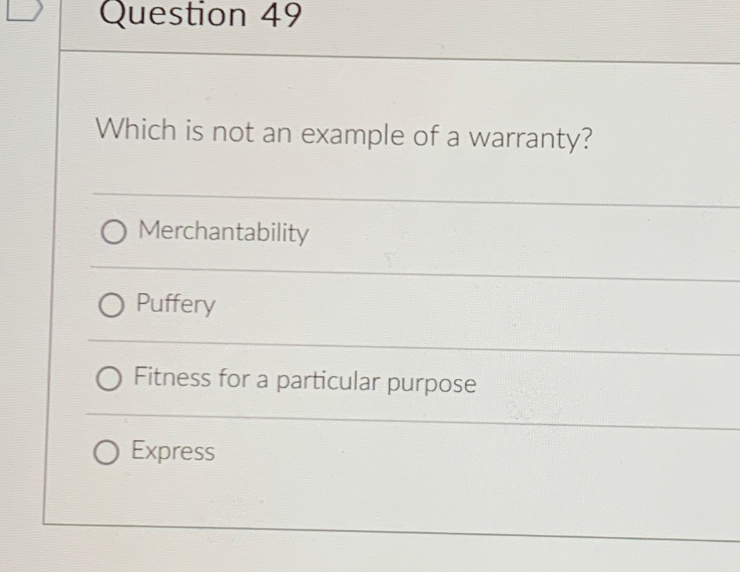 Solved Question 49Which is not an example of a | Chegg.com
